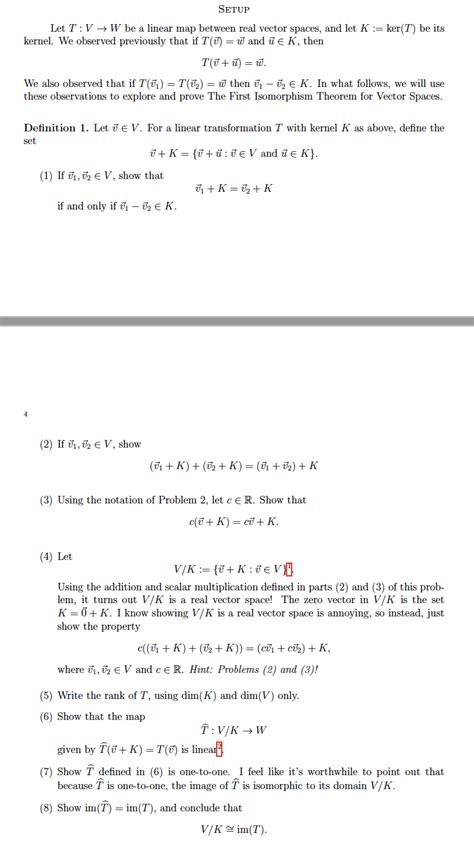 solved setup let t v w be a linear map between real vector
