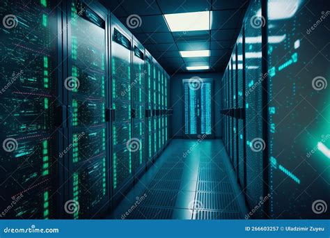 Data Center And Computer Servers Created With Generative Ai Technology Stock Illustration