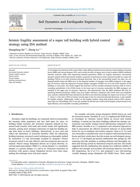Seismic Fragility Assessment Of A Super Tall Building With Hybrid Control Strategy Using Ida