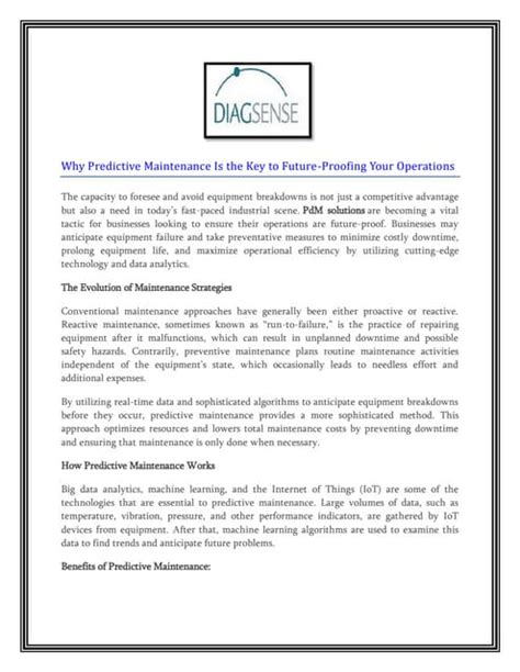 Why Predictive Maintenance Is The Key To Future Proofing Your