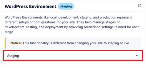 Wordpress Environment Types Pressable