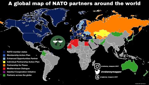A Global Map Of Nato Partners Around The World️ Rmapporn