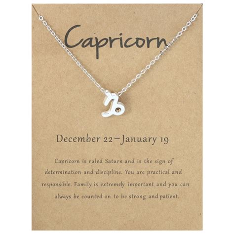 조디악 징후 목걸이 전기도금 합금 짧은 체인 주얼리 스타일 염소자리 실버