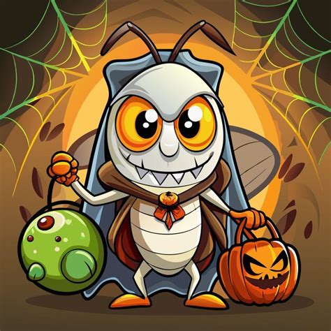 Cockroach In Halloween Day Premium Ai Generated Vector