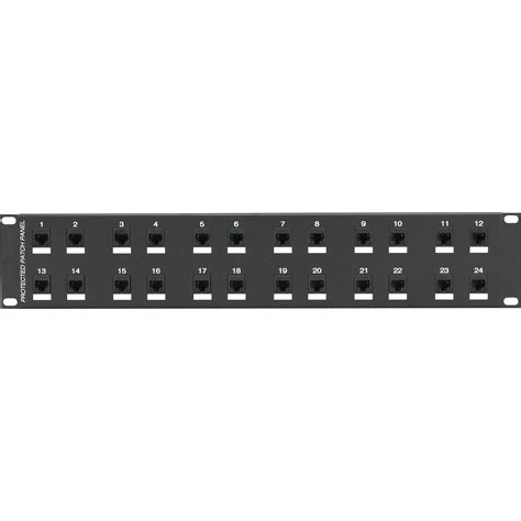 Black Box CAT6 Surge Protected Patch Panel 2U 24 Port CAT6 Surge Protected Patch Panel 2U
