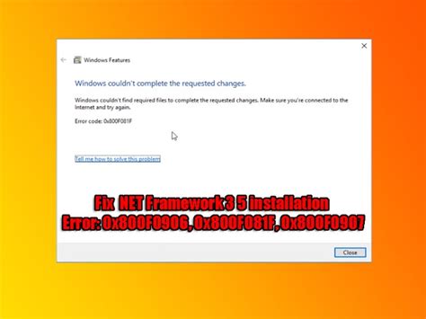 How To Fix Net Framework 35 Installation Error On