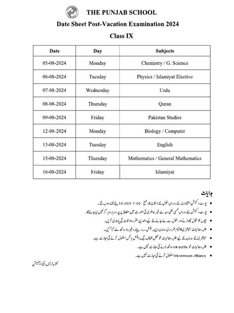 Class 9 Syllabusanddatesheet Pdf