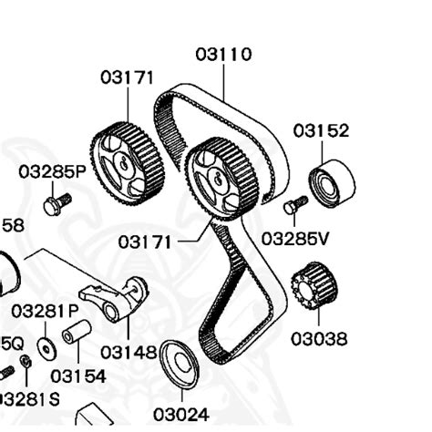Timing Belt 4g92 Dohc Mivec Gen1 4g93t Gen1 Genuine Mitsubishi Lancer
