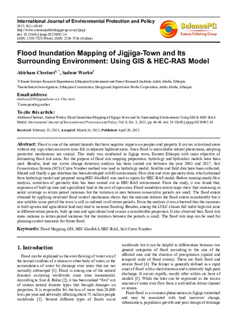 pdf flood inundation mapping of jigjiga town and its surrounding
