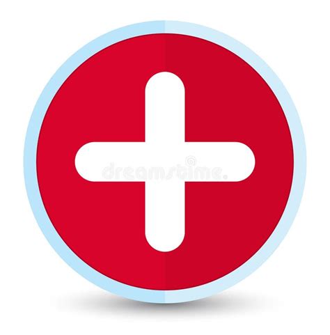 Plus Icon Flat Prime Red Round Button Stock Vector Illustration Of Sign Symbol 141982714