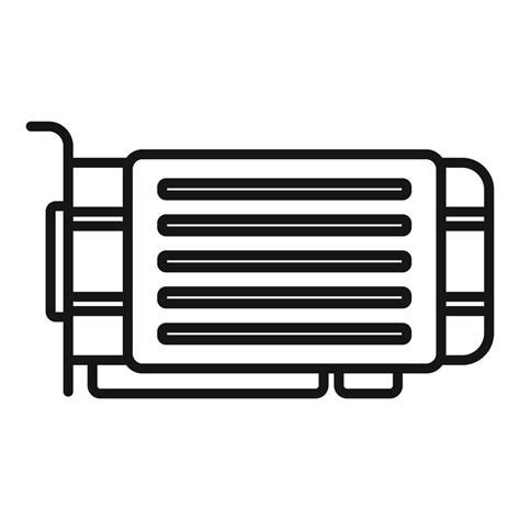 Video Card Icon Outline Vector Pc Gpu Vector Art At Vecteezy