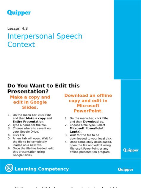 Me Engocc 11 Q1 0403 Ps Interpersonal Speech Context Pdf