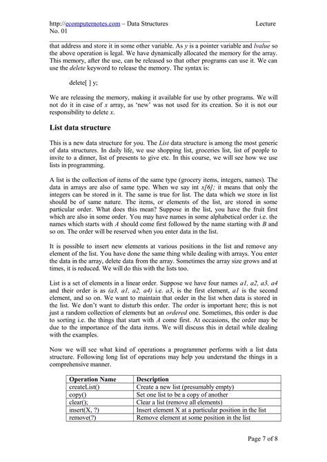 E Computer Notes Introduction To Data Structures Pdf