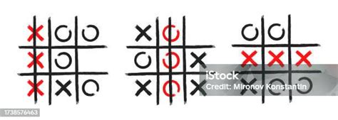 박하 사탕 발가락 Xo 게임 손으로 그린 그리드 낙서 템플릿 벡터 일러스트 레이 션 0에 대한 스톡 벡터 아트 및 기타 이미지 0 0명 개념 Istock