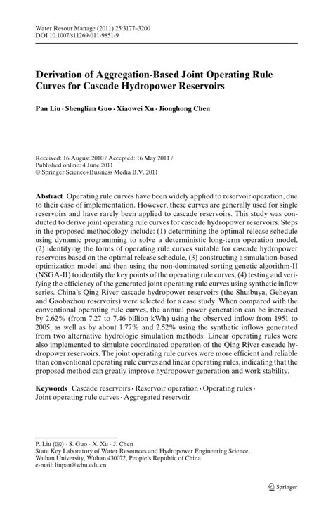 pdf derivation of aggregation based joint operating rule curves for