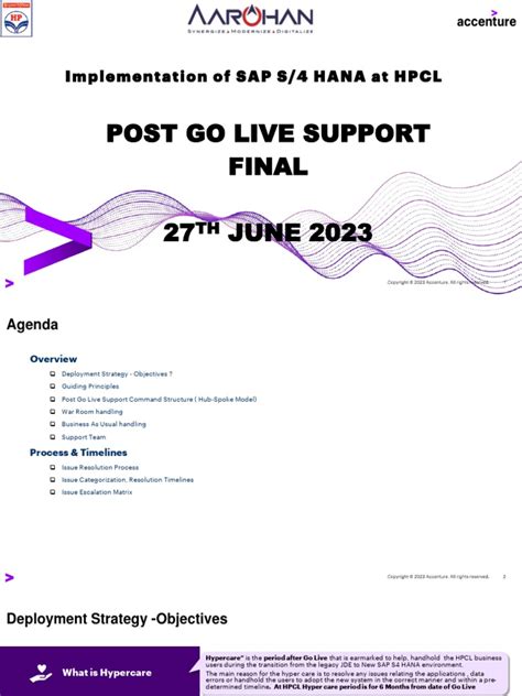 Project Aarohan Post Go Live Support Document July 23 Pdf It