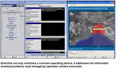 Emergeo Adds Opengis® Web Mapping Functionality To Webeoc® Crisis Management Software Gis User