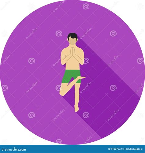 Tree Pose Right Stock Vector Illustration Of Pose Fitness