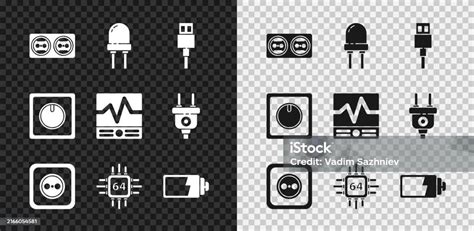 전기 콘센트 발광 다이오드 Usb 케이블 코드 미세 회로가 있는 프로세서 Cpu 배터리 충전량 표시기 전등 스위치 및 측정 기기