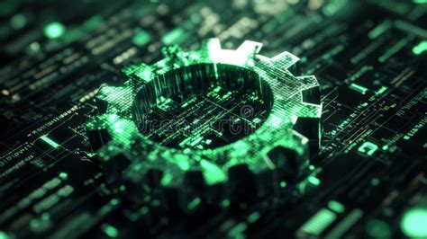 Digital Gear Icon With Binary Code Stock Image Image Of Personalized