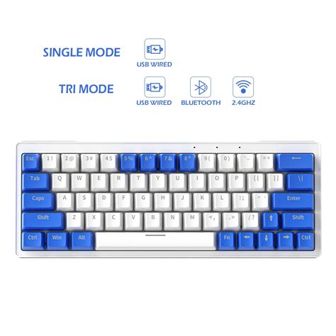 ZA68 Wireless Mechanical Keyboard For Gamer RGB Backlit Bluetooth 2 4G Hot Swap 60 Mini 68