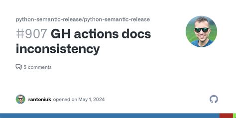 gh actions docs inconsistency · issue 907 · python semantic release