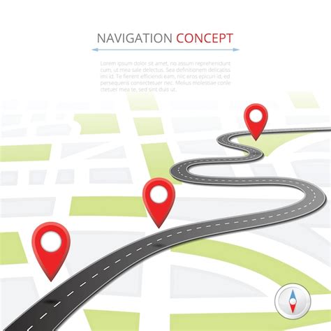 Premium Vector Navigation Concept With Pin Pointer