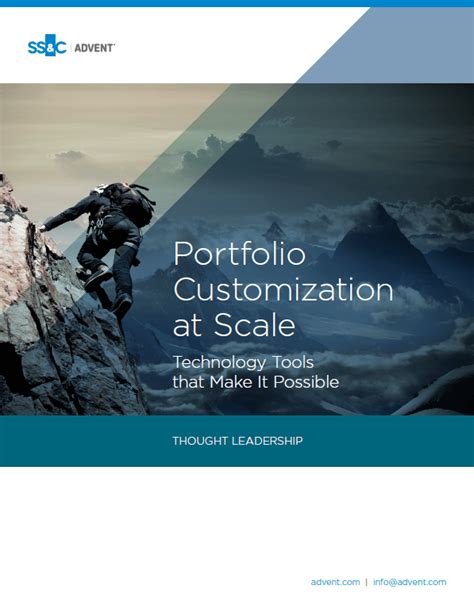 Portfolio Customization At Scale Technology Tools To Make It Possible