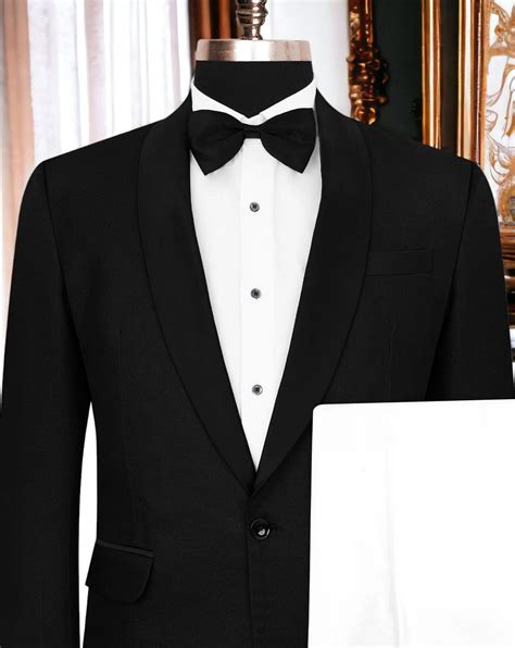 Mens Stylish Black Tuxedo Suit Formal Eveningwear For Weddings And