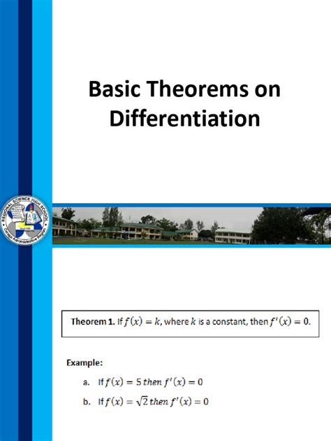 5 basic theorems on differentiation pdf function mathematics