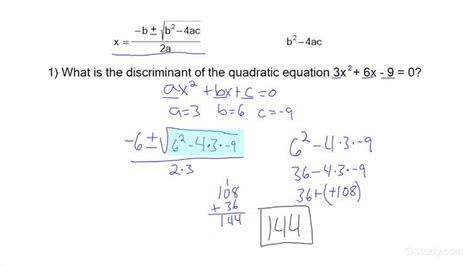 How To Find The Discriminant Of A Quadratic Equation Precalculus
