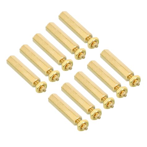 Uxcell 20mm6mm M3 Standoff Screws 40 Pack Brass Hex Standoffs Nuts