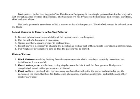 DRAFTING BASIC PATTERN Pdf