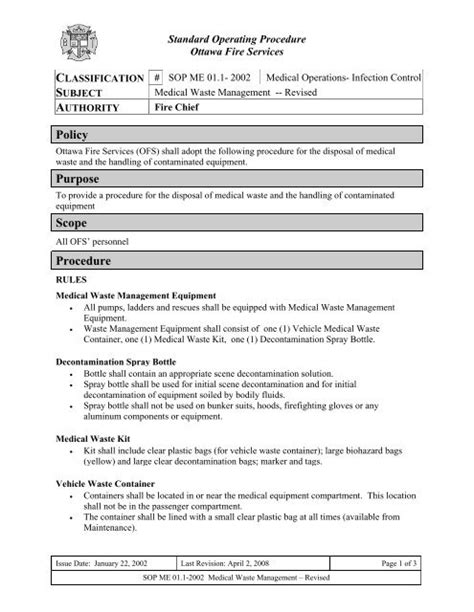 Purpose Scope Procedure Policy