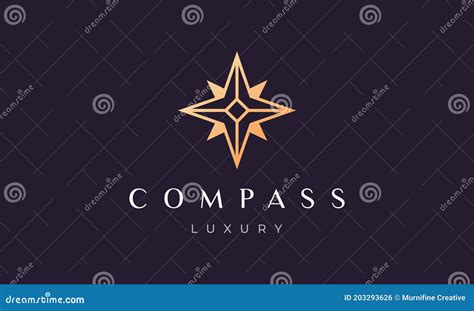 Simple Compass Logo Concept In A Modern And Luxury Style Stock Vector
