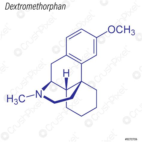 Skeletal Formula Of Dextromethorphan Drug Chemical Molecule Stock