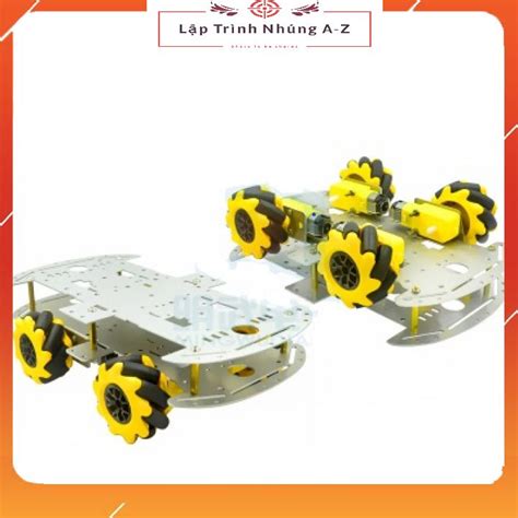 Combo Khung Xe Robot Bằng Nhôm Động Cơ Và Bánh Xe Đa Hướng Mecanum 60mm