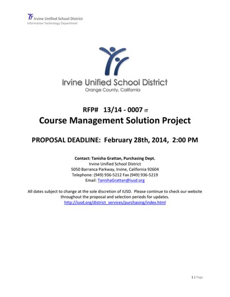 Acknowledgement Of Amendments To Rfp