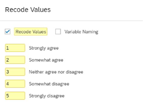 19 screenshot from qualtrics survey showing the codes for the scoring