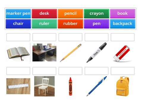 Classroom Objects Match Up