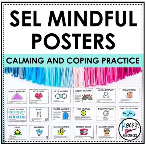 Social Emotional Learning Posters Sel Posters And Cards Breathing Posters Rockin Resources