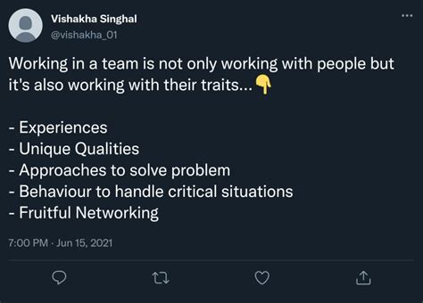 vishakha singhal on linkedin either we can learn alone or in a team