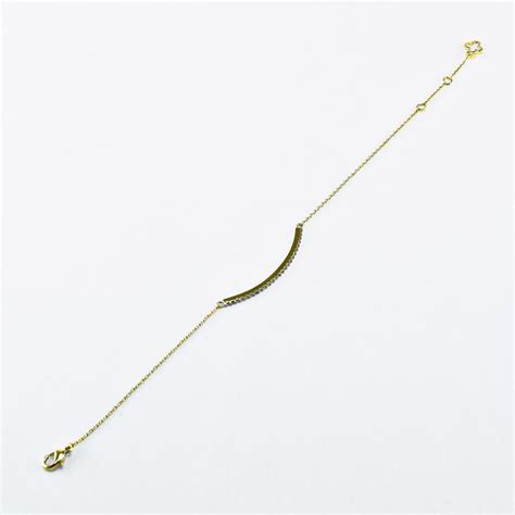 Curved Bar Cz Gold Tennis Bracelet Fashion Bracelets