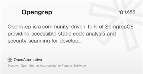 Opengrep Open Source Code Security Engine For Developers
