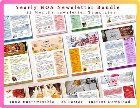 Hoa Newsletter Canva Template Hoa Newsletter Bundle Hoa Monthly