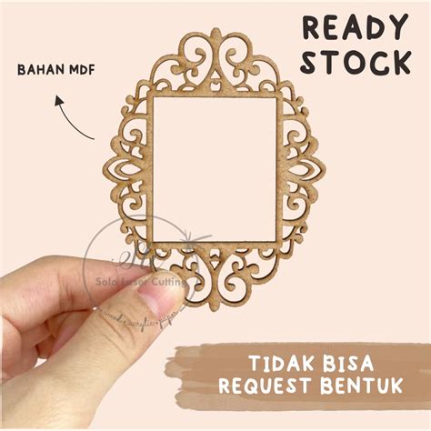 Jual Ready Ornamen Frame Border Vintage Mdf Chipboard Frame Bulat Kotak