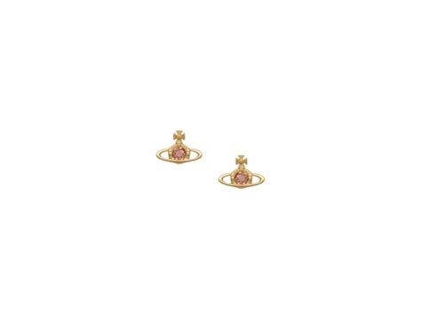 Vivienne Westwood Nano Solitaire Earrings Gold Rose Gold Crystal