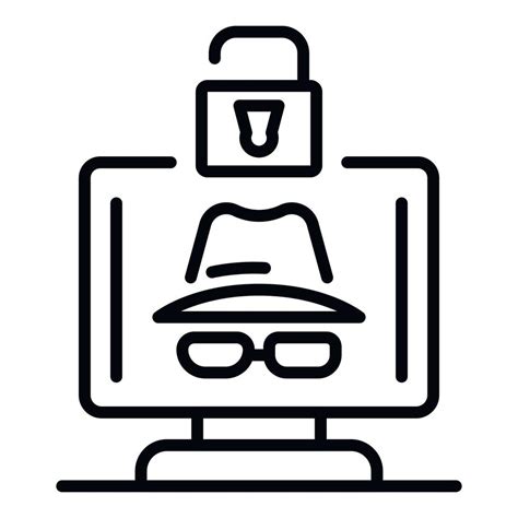 Hacker Protected Icon Outline Style Vector Art At Vecteezy