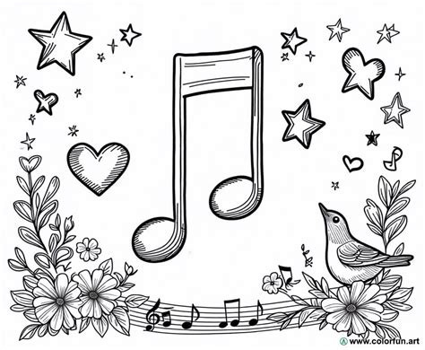 Coloriage De Note De Musique Pour Débutants à Télécharger Ou à Imprimer