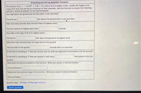 solved evaluating and solving quadratic functions the
